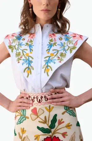 THE IQ COLLECTION Embroidered Cotton Shirt