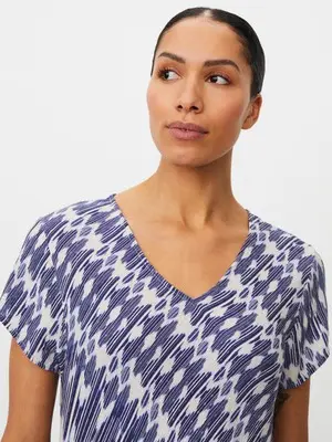 MASAI COPENHAGEN Silky Viscose Printed V-neck Dress