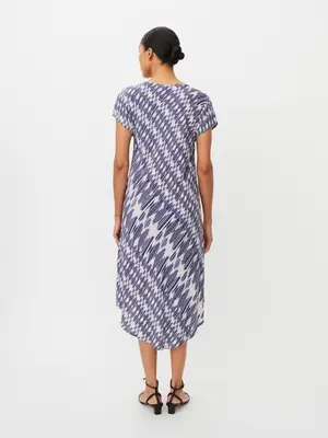 MASAI COPENHAGEN Silky Viscose Printed V-neck Dress