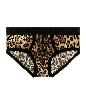 Dolce & Gabbana Dolce Gabbana Leopard Print Briefs - Black