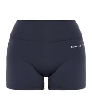 SPORTY  RICH Elastic Waist Shorts - Black