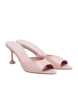 AQUAZZURA Bisous 65 Leather Mules - Pink