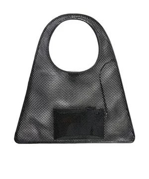 Alaïa Trimmed Crocheted Shoulder Bag