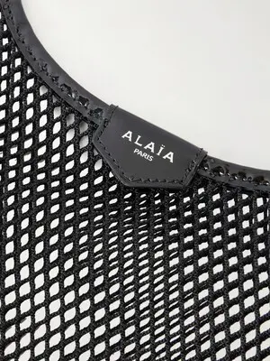 Alaïa Trimmed Crocheted Shoulder Bag