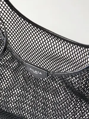Alaïa Trimmed Crocheted Shoulder Bag