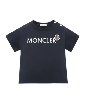 Moncler Logo Cotton Blend T-shirt - Night Blue