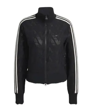 ADIDAS ORIGINALS Open Knit Zip Sweatshirt - Black/black