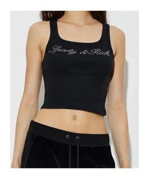 SPORTY  RICH Cropped Tank Top
