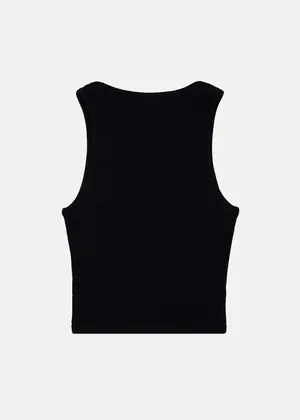 SPORTY  RICH Sporty & Rich Embellished Logo Cropped Tank Top