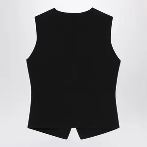 Max Mara Viscose Crepe Yarn Gilet - Black