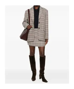 ANINE BING Check-pattern Mini Skirt
