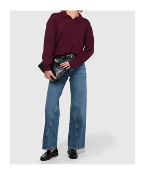 ANINE BING Button-up Collar Sweater