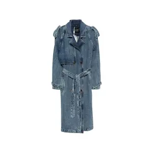 ANINE BING Rickie Oversized Maxi Trench Coat - Blue