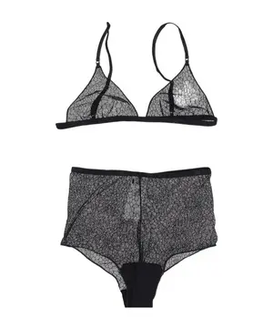Elisabetta Franchi Jacquard Bra And Briefs - Black