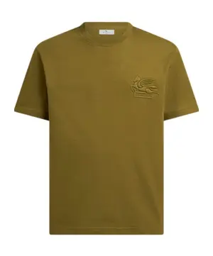 Etro Cotton Jersey T-shirt With Raised Pegaso Logo