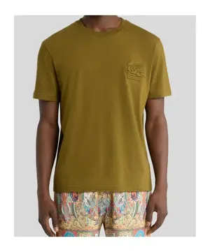 Etro Cotton Jersey T-shirt With Raised Pegaso Logo
