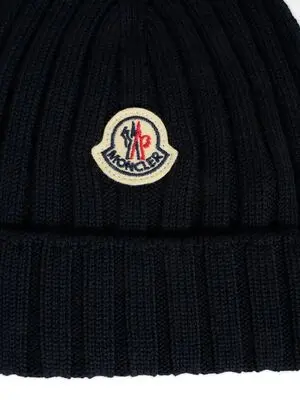 Moncler Ribbed Logo-patch Beanie