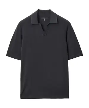 Rag & Bone Short-sleeved Knit Polo Shirt - Black