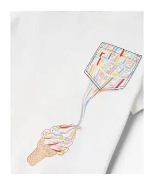 Fendi Jersey T-shirt With Multicolor Ff Ice Cream Print