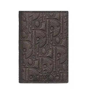 Dior Vertical Bifold Card Holder - Brown