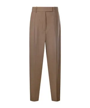 RÓHE Daria Single-pleat Tapered Pants - Brown