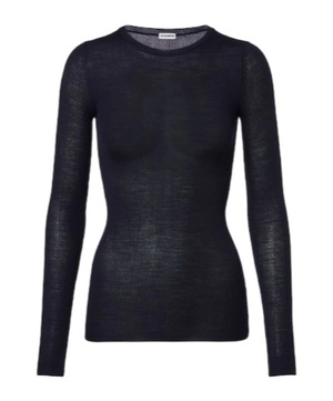 JIL SANDER Ribbed-knit Wool Sweater - Blue