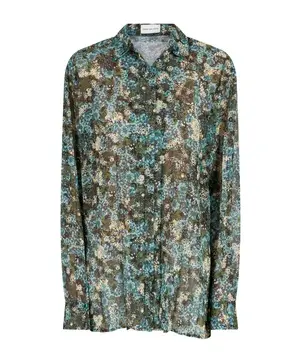 Dries Van Noten Pleated Printed Shirt - Green