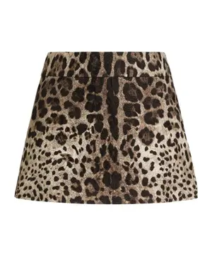 Dolce & Gabbana Leo-print Brocade Mini Skirt - Multi-color