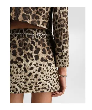 Dolce & Gabbana Leo-print Brocade Mini Skirt