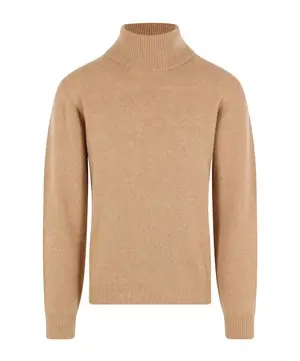 ROBERTO COLLINA High Neck Knitted Sweater - Light Brown