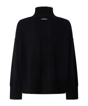 Pinko Contrast-trim Roll-neck Sweater