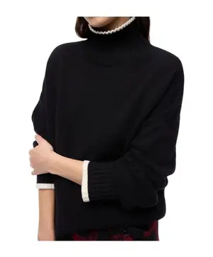 Pinko Contrast-trim Roll-neck Sweater