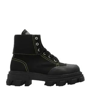 GANNI Trail Boots In Canvas - Black