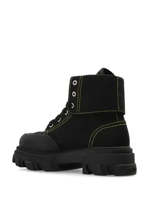 GANNI Canvas Trail Boots With Contrast Stitching