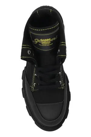 GANNI Canvas Trail Boots With Contrast Stitching
