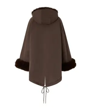 Pinko Hooded Padded Jacket With Faux Fur Trim