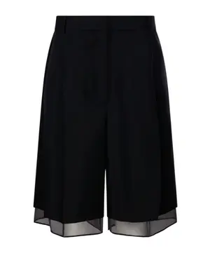 RÓHE Sheer Hem Bermuda Shorts - Black