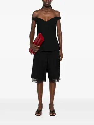 RÓHE Sheer Hem Bermuda Shorts