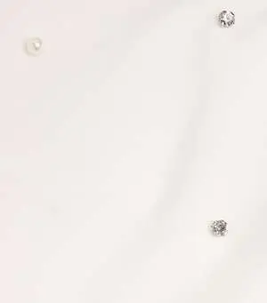 Maje Embellished Cotton Shirt With Tie Neck Detail