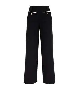Maje Tweed Wide-leg Trousers