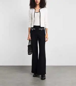 Maje Tweed Wide-leg Trousers