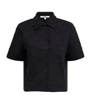Maje Cotton Embellished Shirt - Black