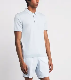 J. Lindeberg Knitted Ridge Polo Shirt - Blue