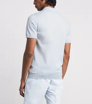 J. Lindeberg Knitted Ridge Polo Shirt - Blue