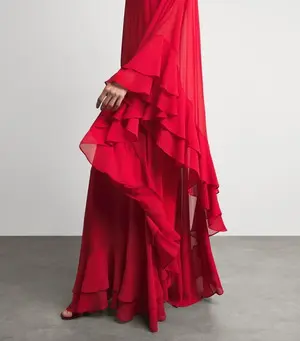 DE LA VALI Chiffon Socorro Maxi Dress
