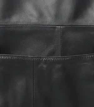 Vince Lambskin Leather Midi Skirt