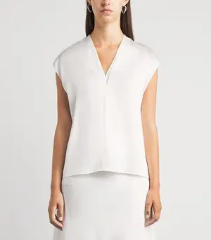 Vince Silk-blend Layered V-neck Top