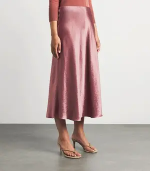 Vince Crinkle Satin Midi Skirt
