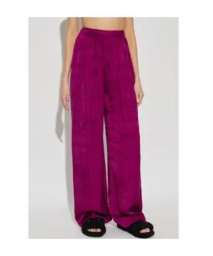Balenciaga Allover Logo Wide-leg Trousers