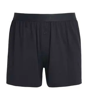 Sunspel Superfine Cotton Boxer Shorts - Black